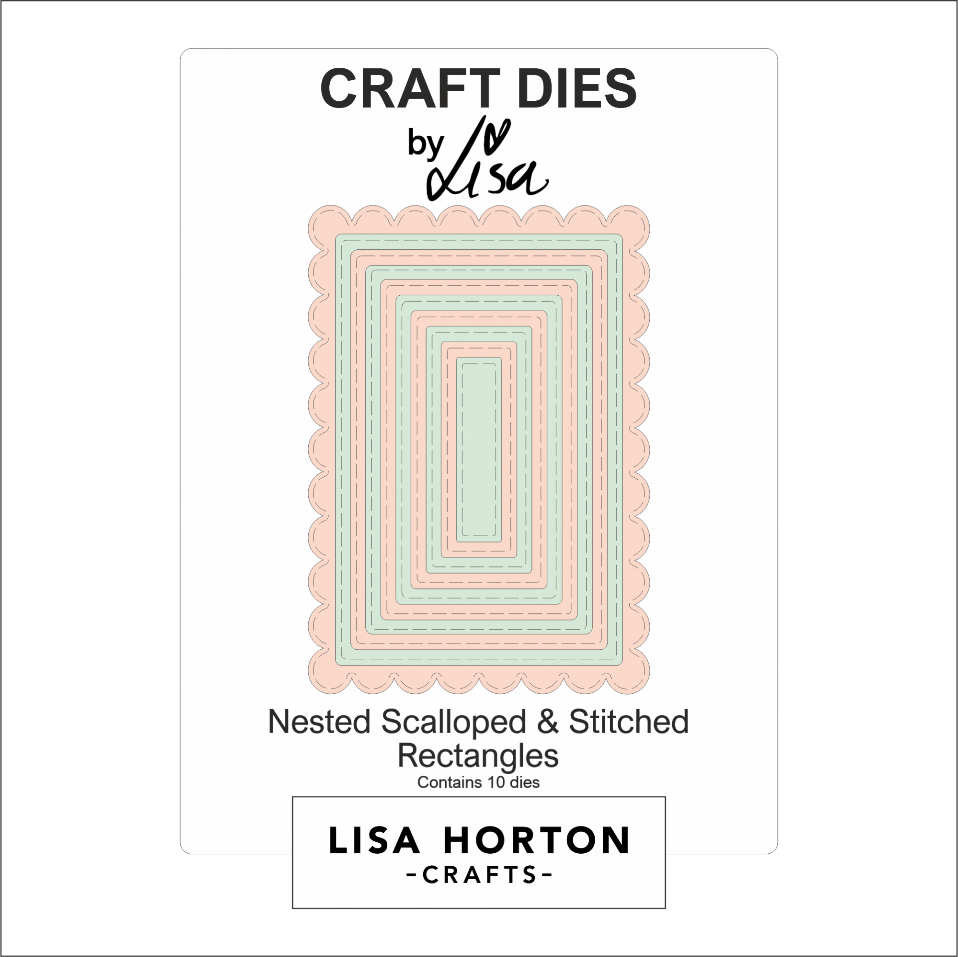 Nested Scalloped & Stitched Rectangle Die Set - Lisa Horton Crafts