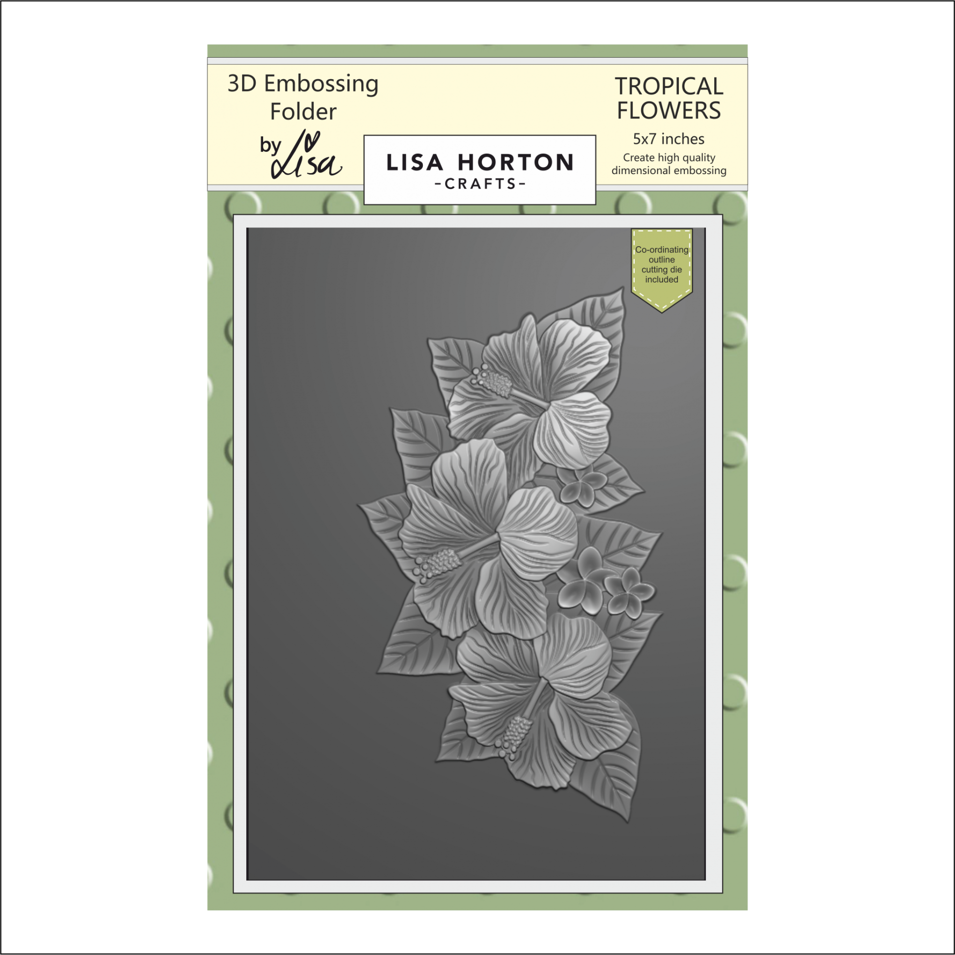 Tropical Flower Embossing Folder - Lisa Horton Crafts