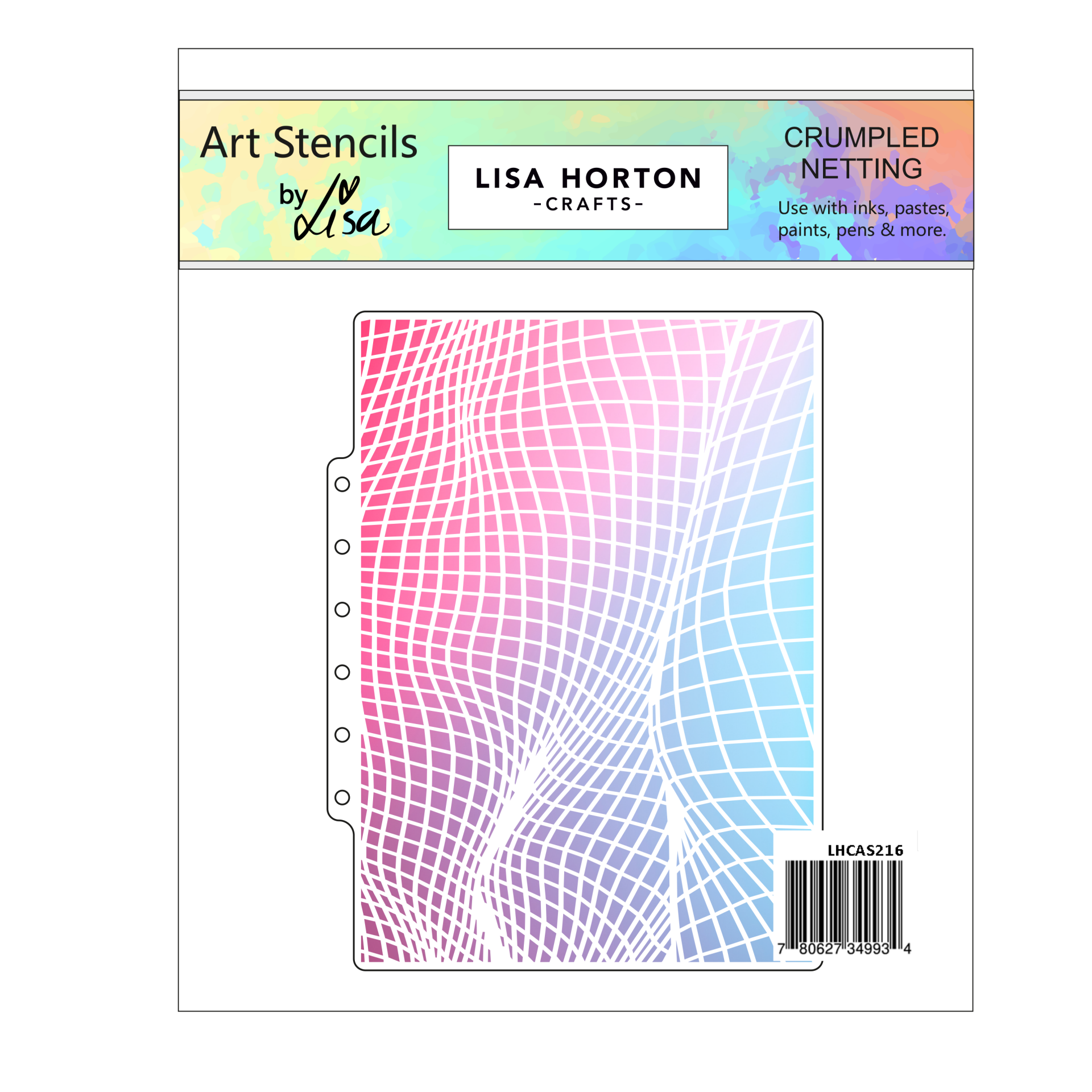 Lisa Horton Crafts Crumpled Netting Stencil - Lisa Horton Crafts