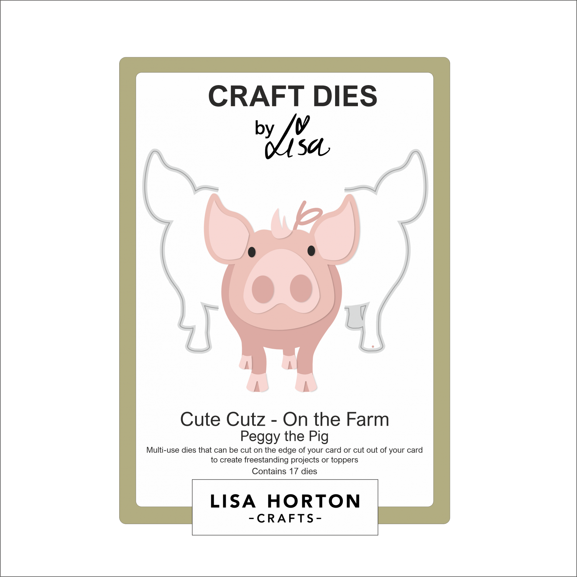 Cute Cutz - On the Farm - Peggy the Pig Die Set - Lisa Horton Crafts