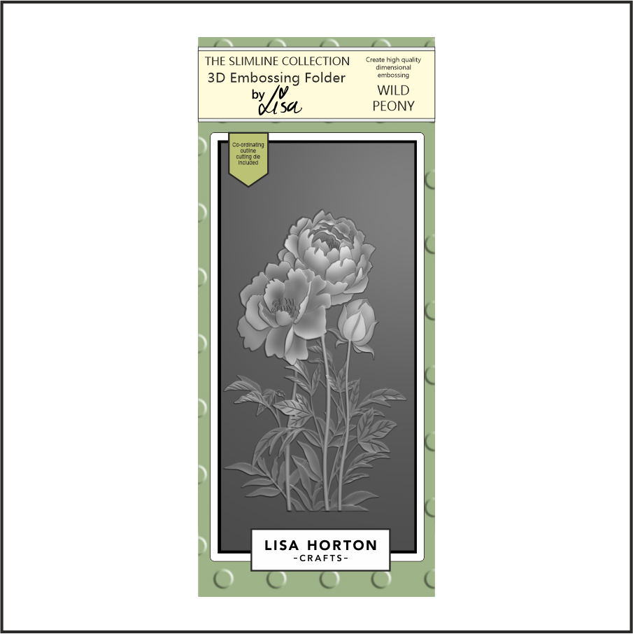 Wild Peony 3D Embossing Folder with Die - Lisa Horton Crafts