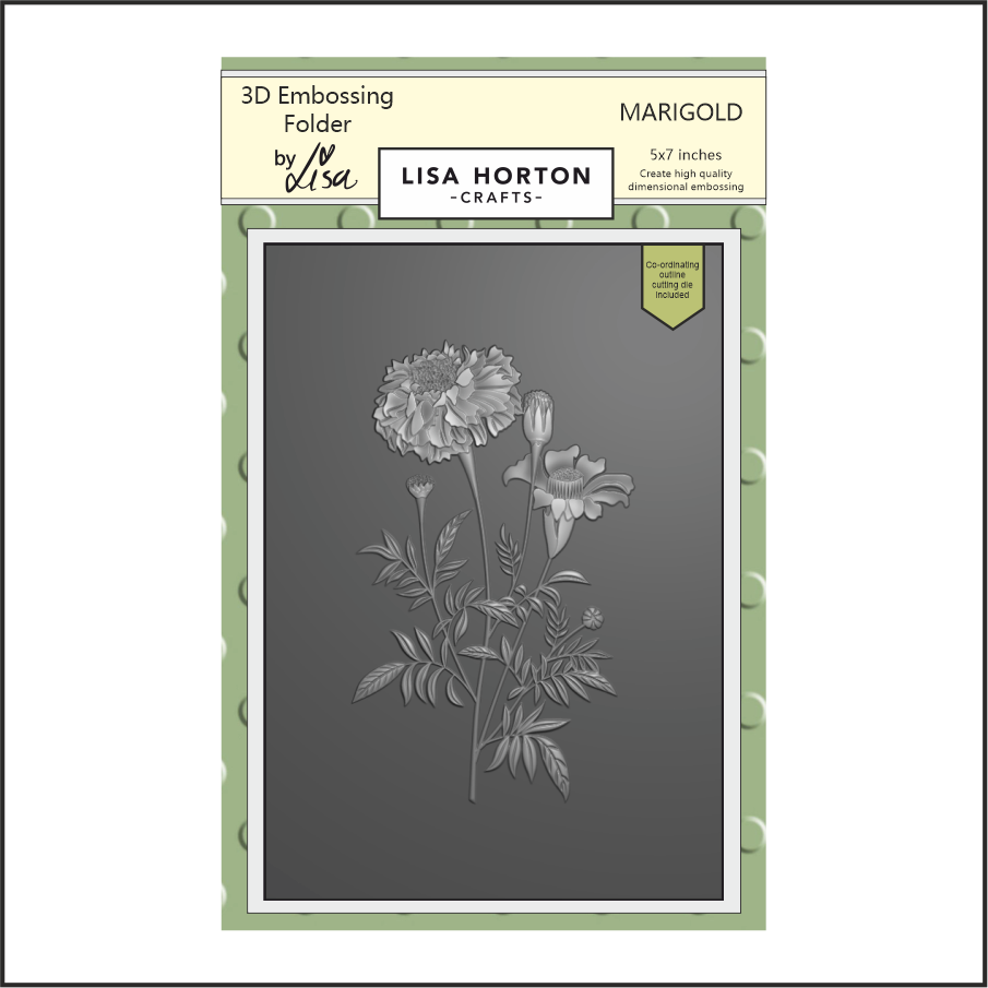 5x7 Marigold 3D Embossing Folder and Die - Lisa Horton Crafts