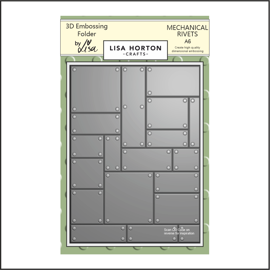 A6 3D Embossing Folder - Mechanical Rivets - Lisa Horton Crafts
