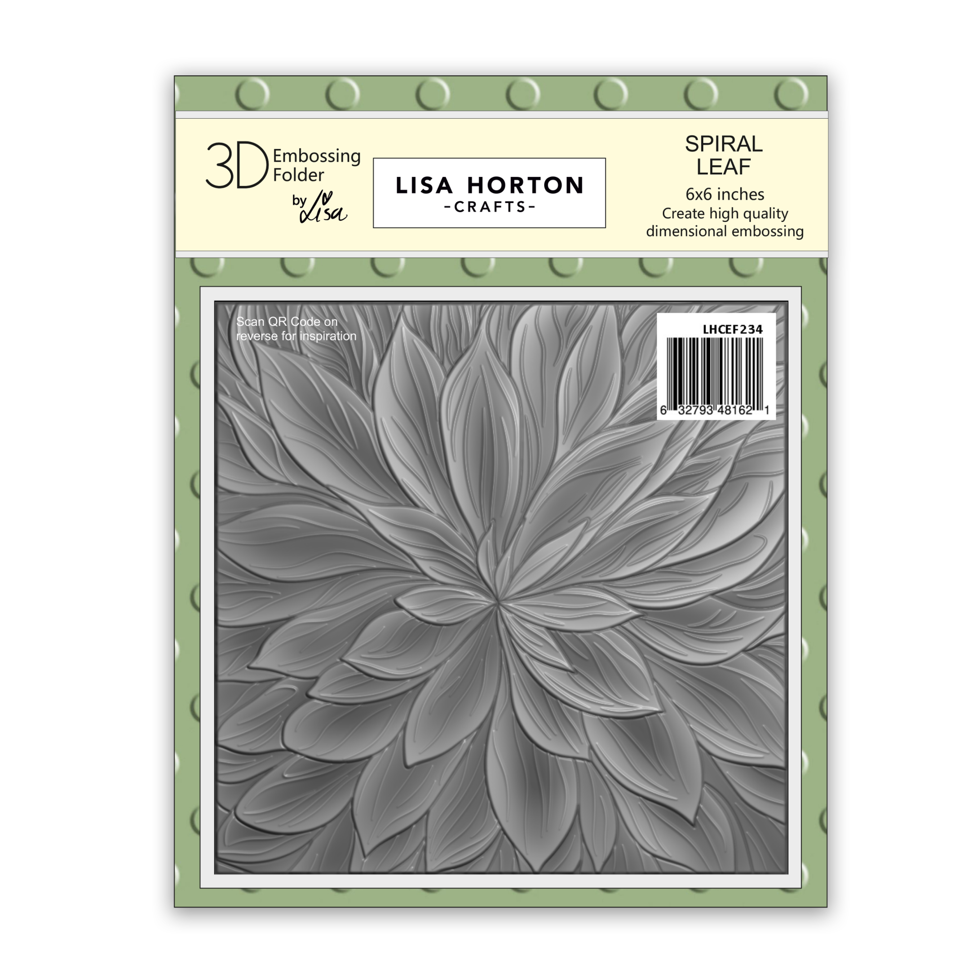 Lisa Horton Crafts Spiral Leaf 6 x 6 Embossing Folder - Lisa Horton Crafts