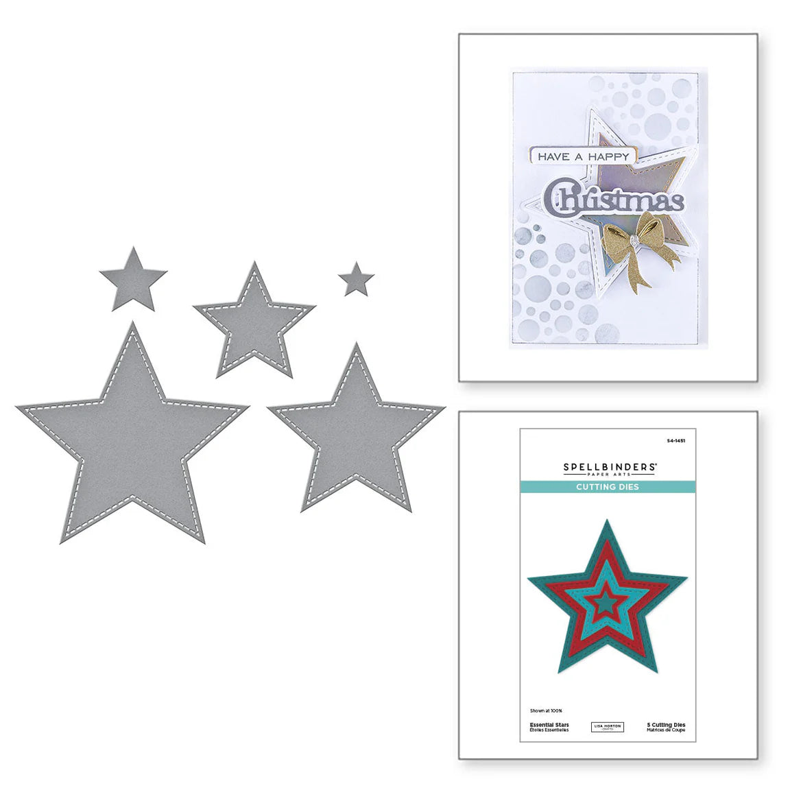 Spellbinders Essential Stars Etched Dies from the All About Christmas ...